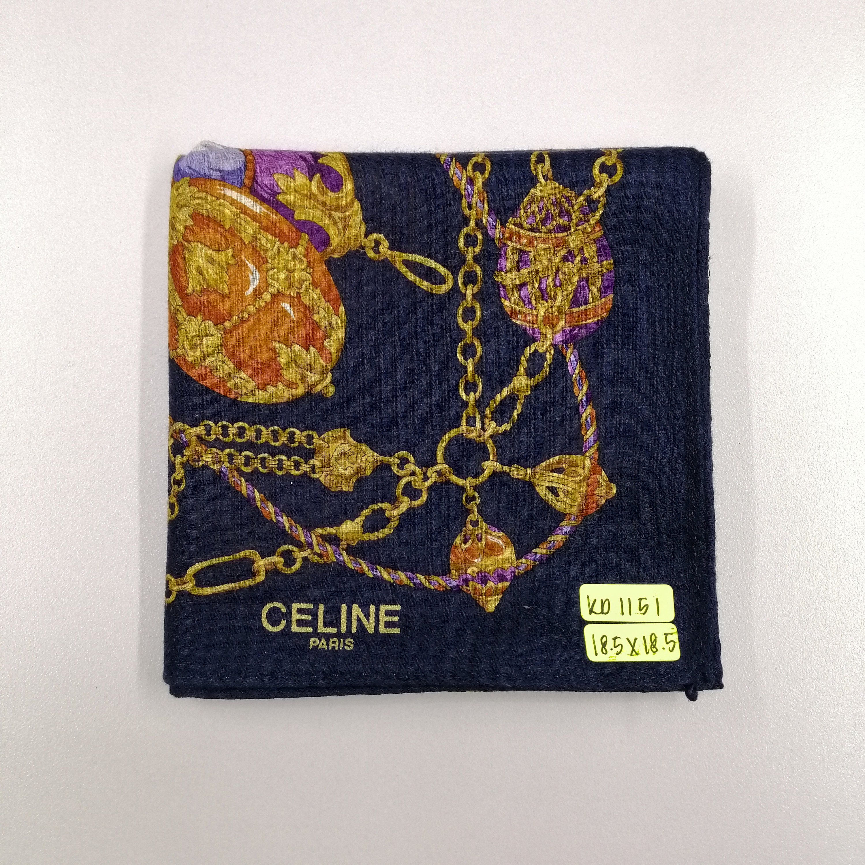 Vintage Celine Handkerchief: Navy Chain Print Scarf (18.5x18.5 Inch) - Etsy