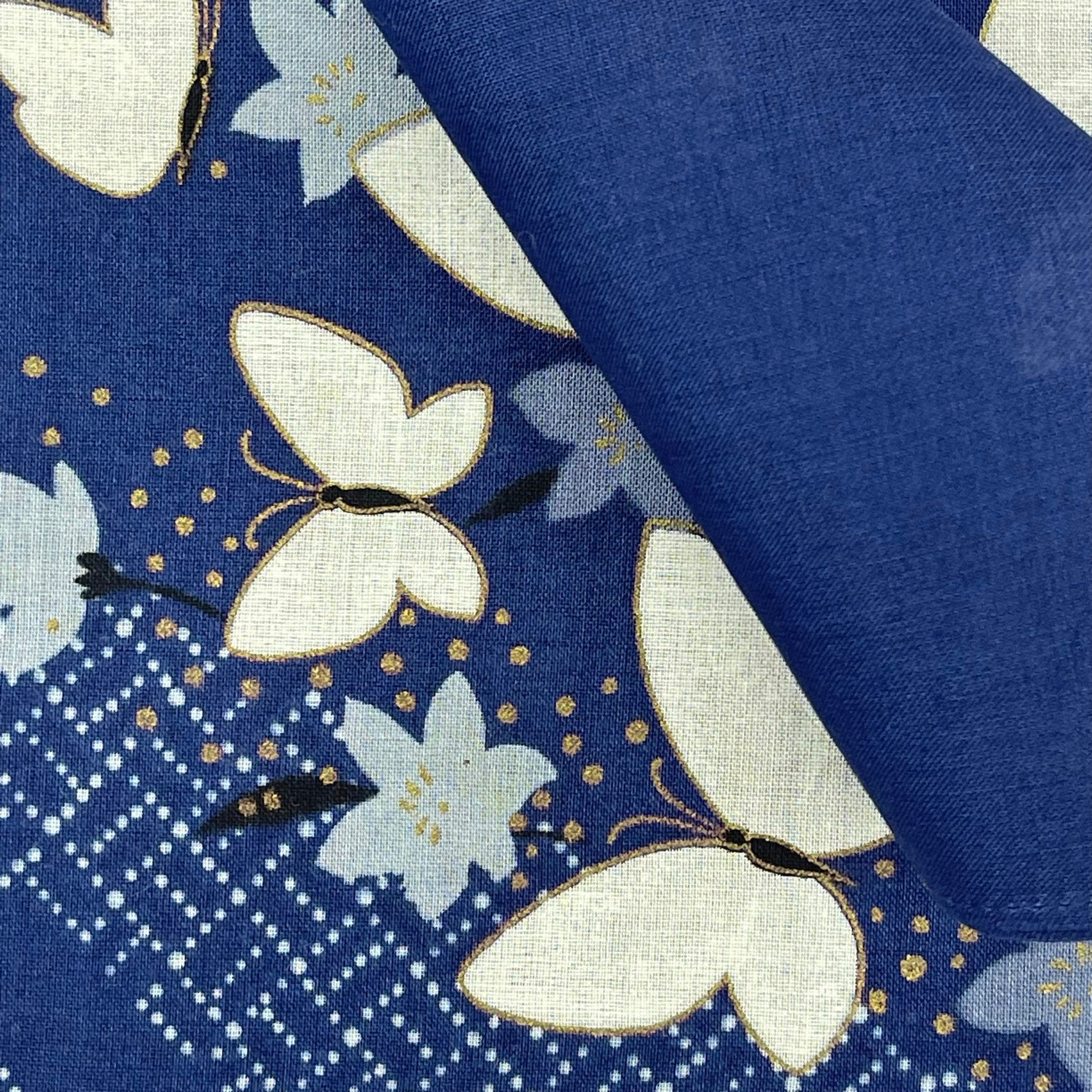 Vintage Japanese Cotton Handkerchief: Indigo Butterfly Art - Etsy