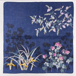 Vintage Japanese Floral Cotton Handkerchief - Japan Art - Etsy