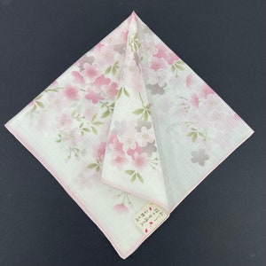 Vintage Japanese Floral Cherry Blossom Handkerchief, Japanese Art ...