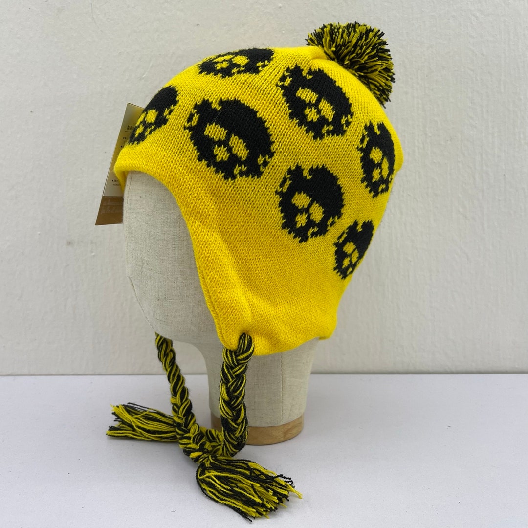 Vintage Shisky Skulls Ear Flap Hats, Skulls Design - Size 54cm Good ...