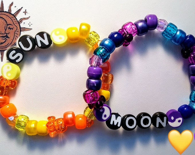 Sun and Moon Matching Friendship/couple Ying Yang Kandi Bracelets With ...
