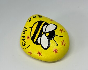 Bee Painted Rock - Etsy UK