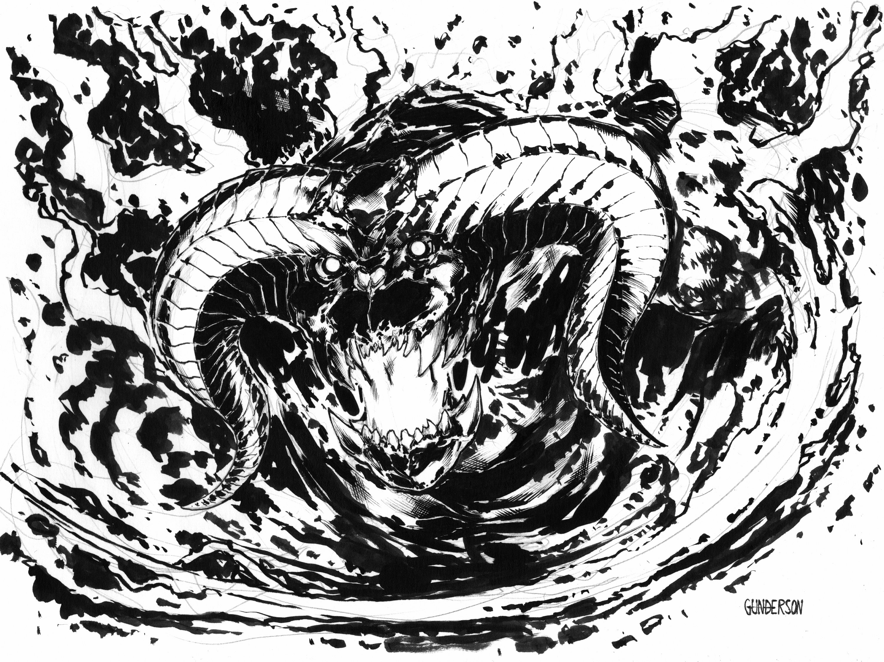 Balrog lord of the Rings 9x12 Sketch - Etsy