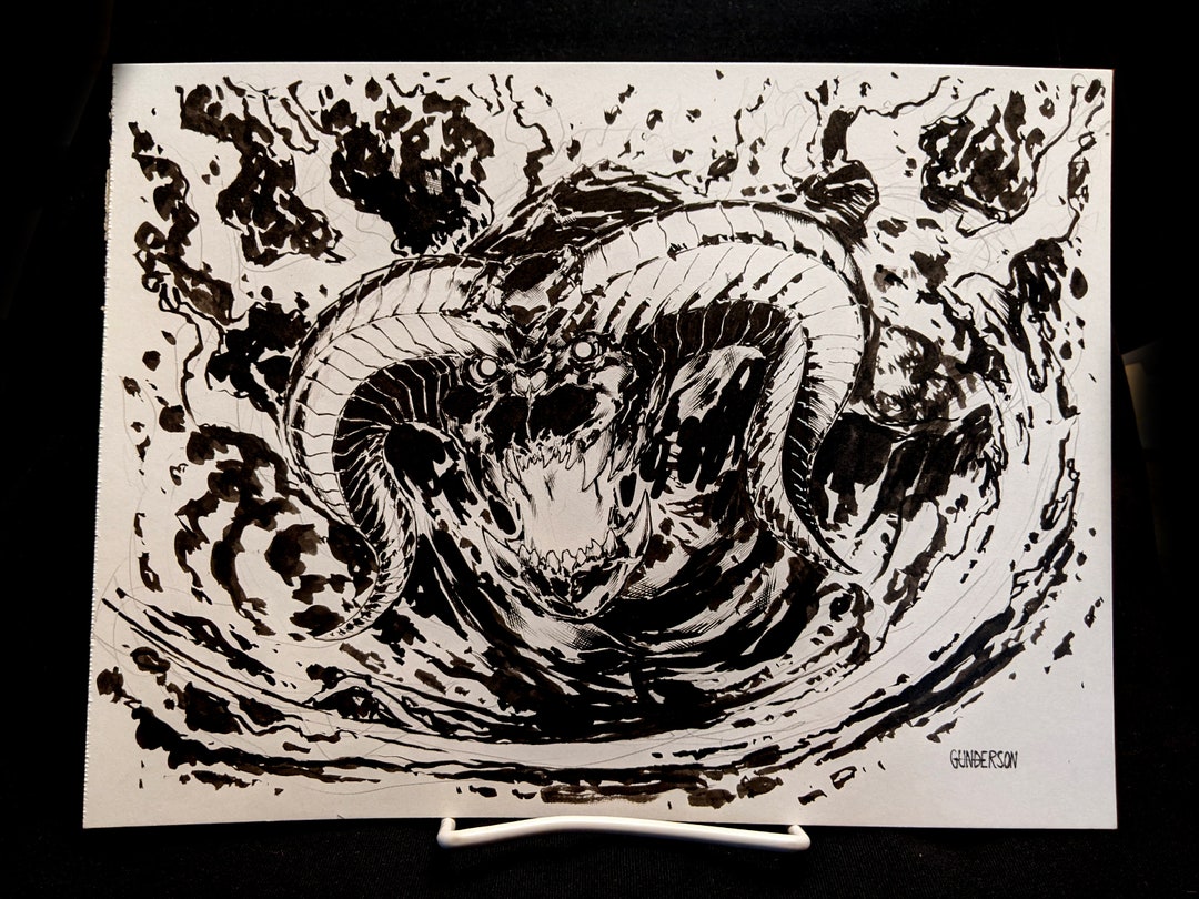 Balrog lord of the Rings 9x12 Sketch - Etsy
