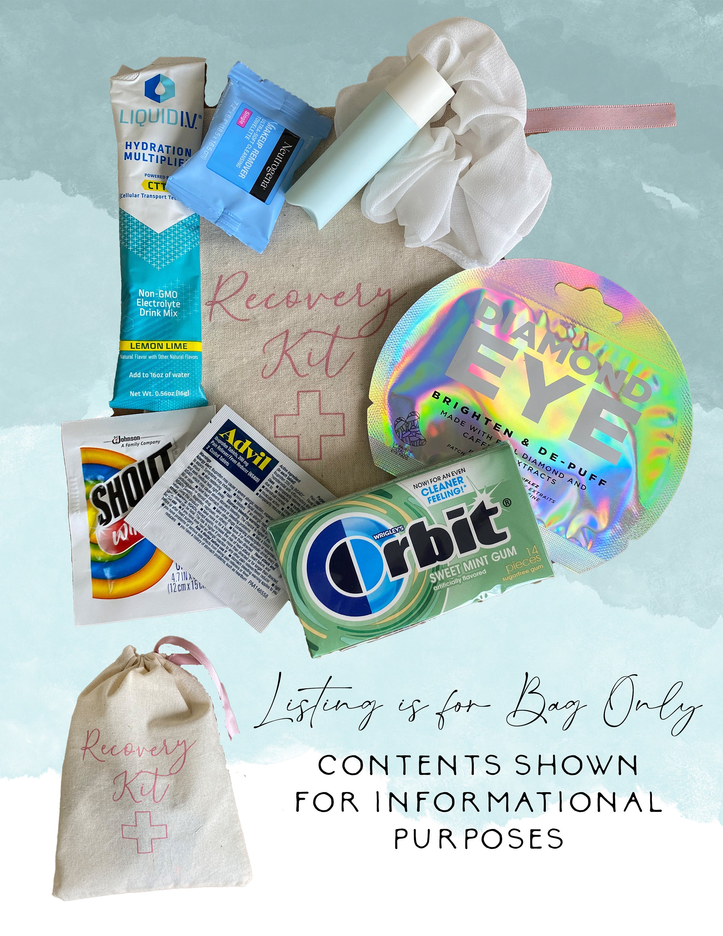 Recovery Kit Bachelorette Party, Wedding, Birthday Party Bag Pink and ...