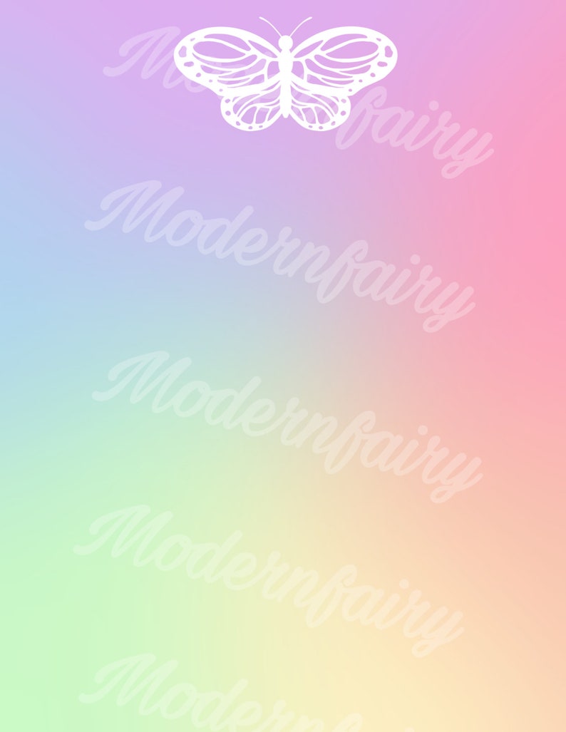 Rainbow Butterfly Stationary - Etsy