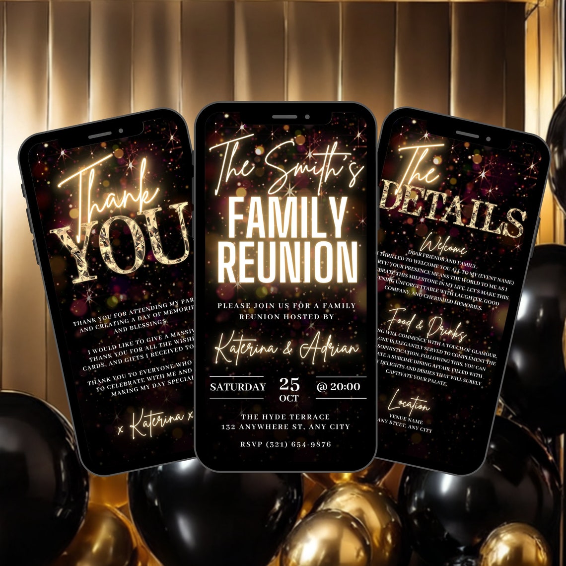 Digital Family Reunion Invitation, Animated Family Tree Dinner Party ...