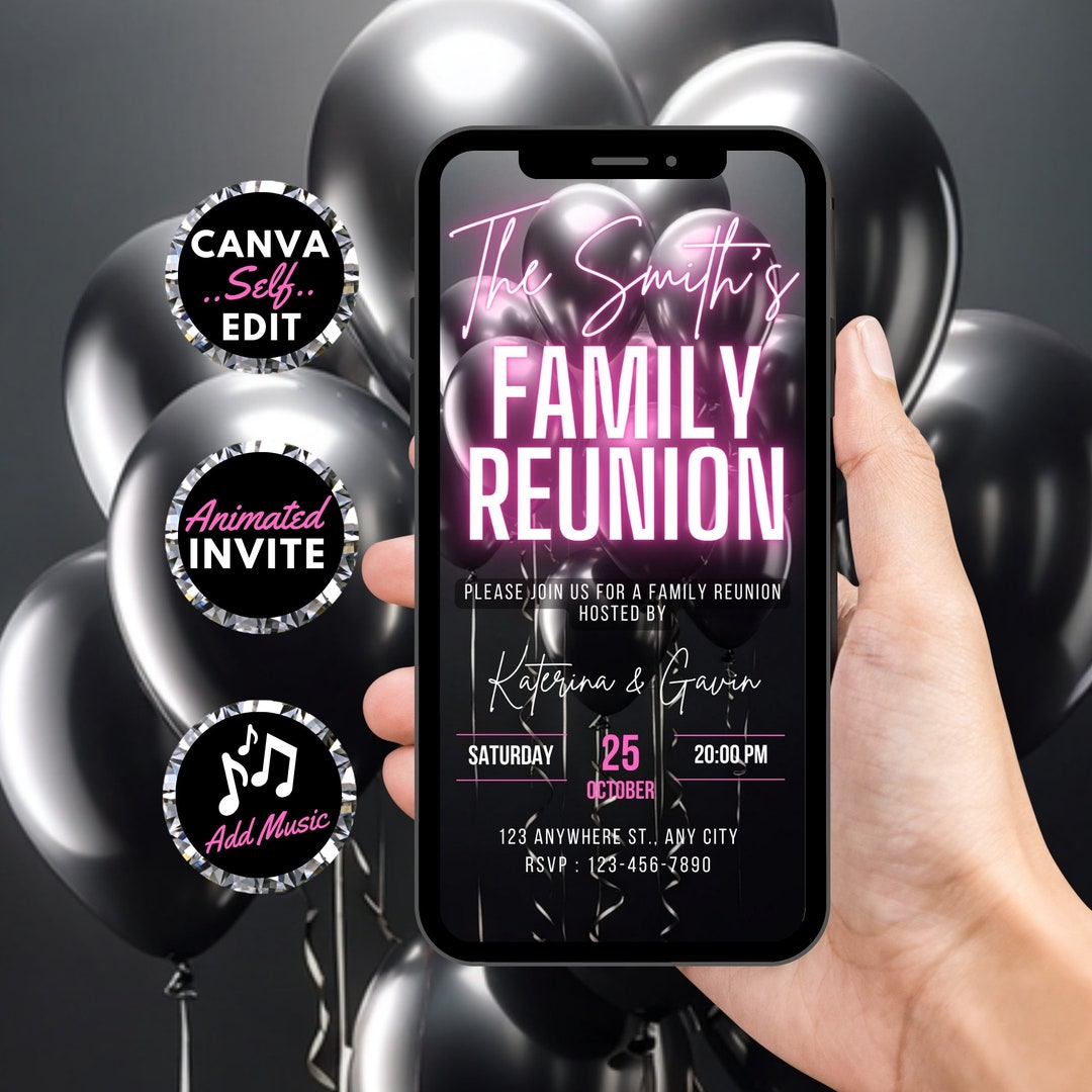 Digital Family Reunion Invitation, Animated Family Tree Dinner Party ...