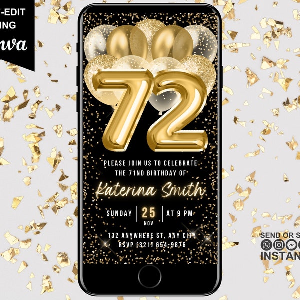 72nd Birthday Party - Etsy
