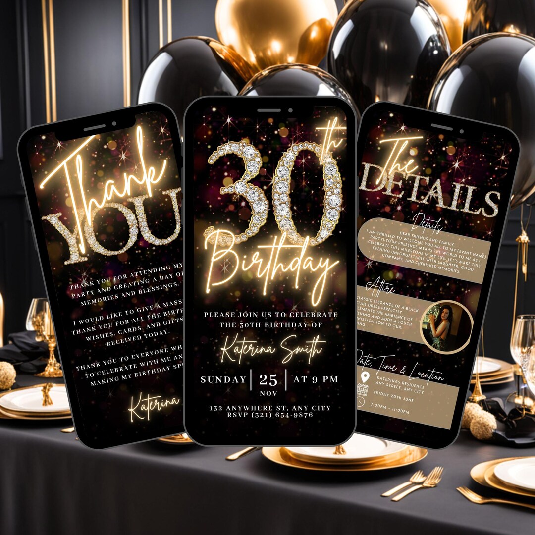 30th Digital Flyer Birthday Invitation, Surprise 30 Dinner Party Invite ...