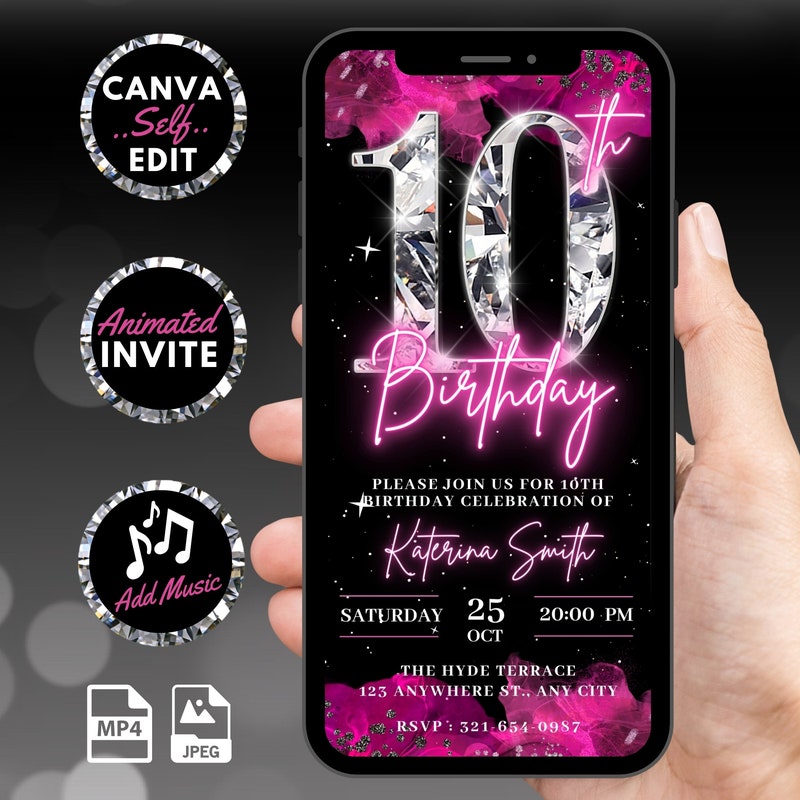 10th Birthday Invitation - Etsy