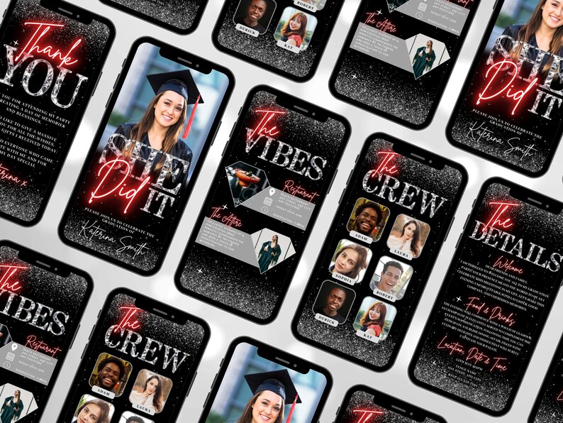 Digital She Did It Invitation, Animated Red Journalism Graduation Evite ...