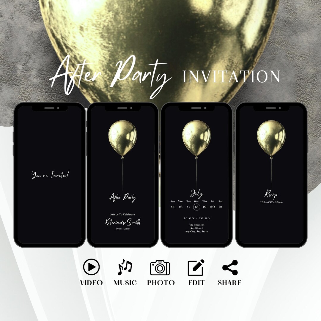Minimalist After Party Invitation, Elegant Animated After Party Invite ...