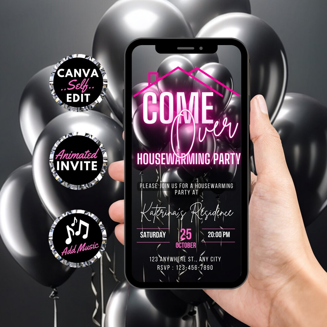 Digital Housewarming Party Invitation, Animated Come Over House Warming ...