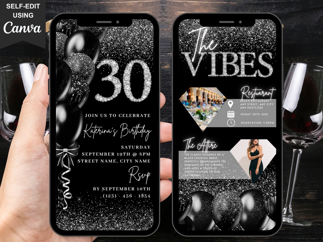 Digital 30th Birthday Invitation, Animated 30th Dinner Invite, Brunch ...