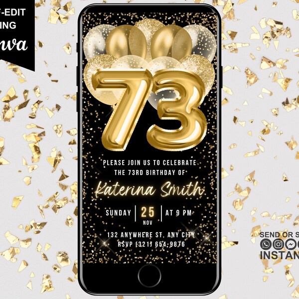 73rd Birthday Invitation - Etsy