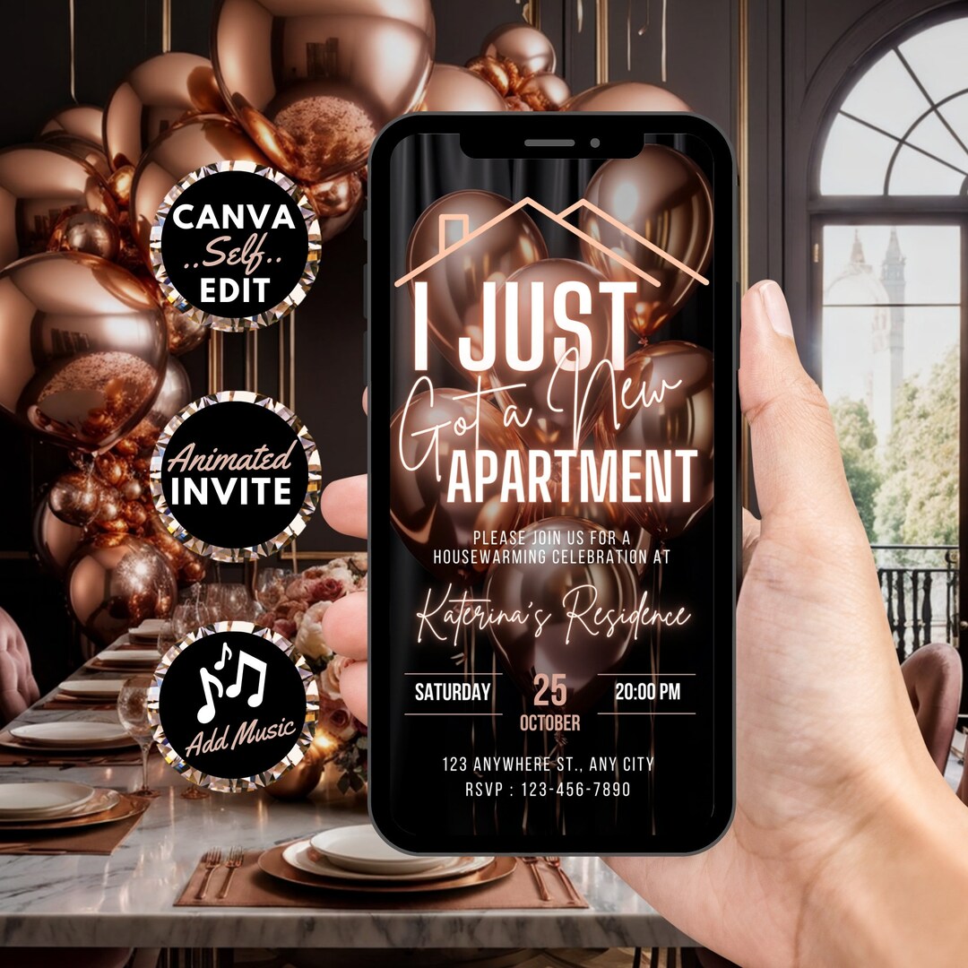 Digital Housewarming Party Invitation, Animated New Apartment House ...
