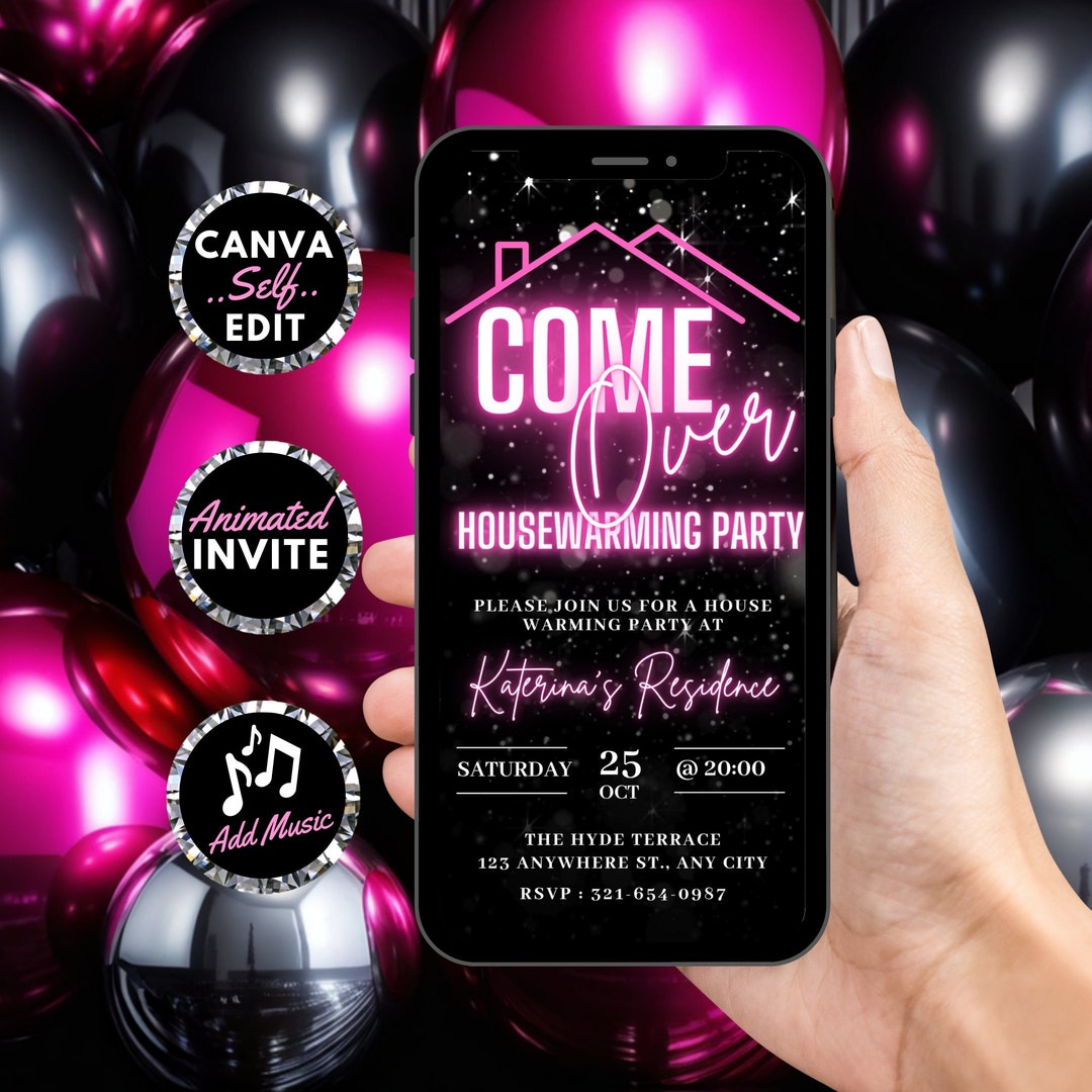 Digital Housewarming Party Invitation, Animated Come Over House Warming ...