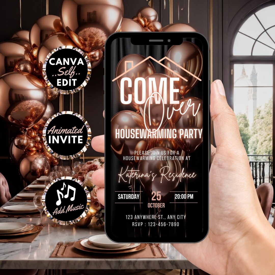 Digital Housewarming Party Invitation, Animated Come Over House Warming ...