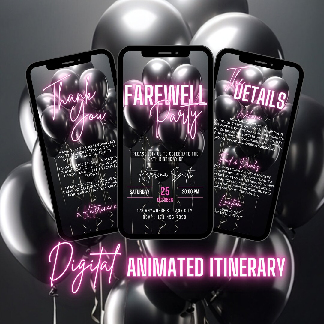 Digital Farewell Party Invitation, Animated Moving Going Away Invite ...