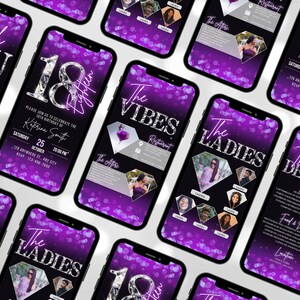 Digital 18th Birthday Invitation, Animated Purple 18th Milestone ...