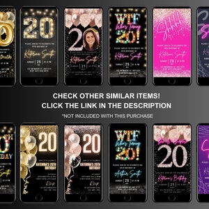 Digital Hello Twenty First 21st Birthday Invitation, Electronic Virtual ...