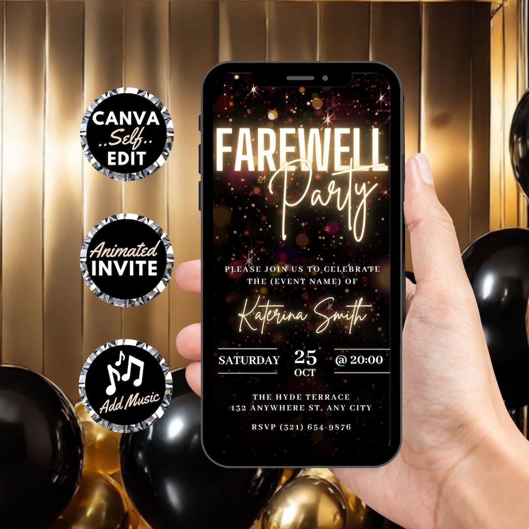 Digital Flyer Farewell Party Invitation, Moving Going Away Video Invite ...
