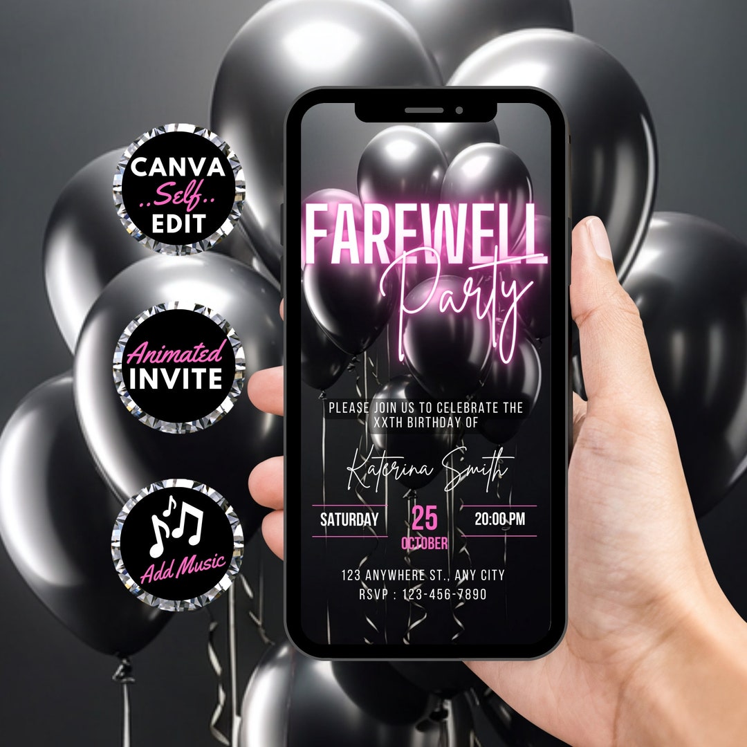 Digital Farewell Party Invitation, Animated Moving Going Away Invite ...
