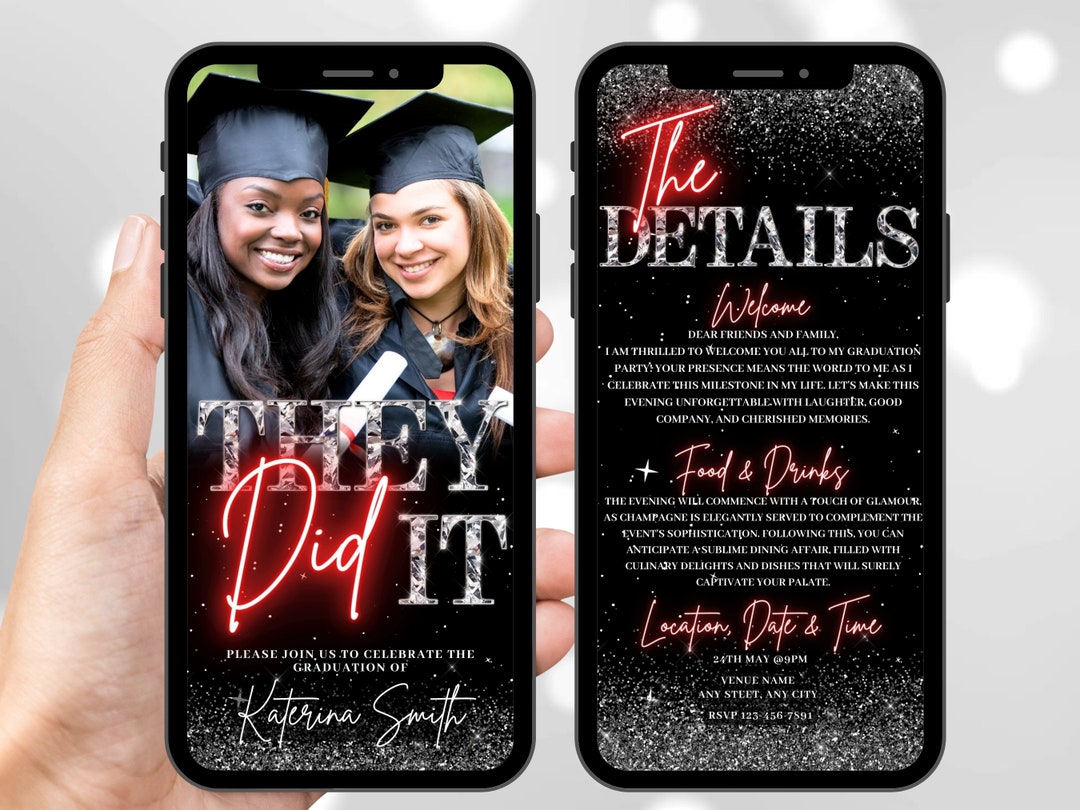Digital They Did It Invitation, Animated Red Journalism Graduation ...