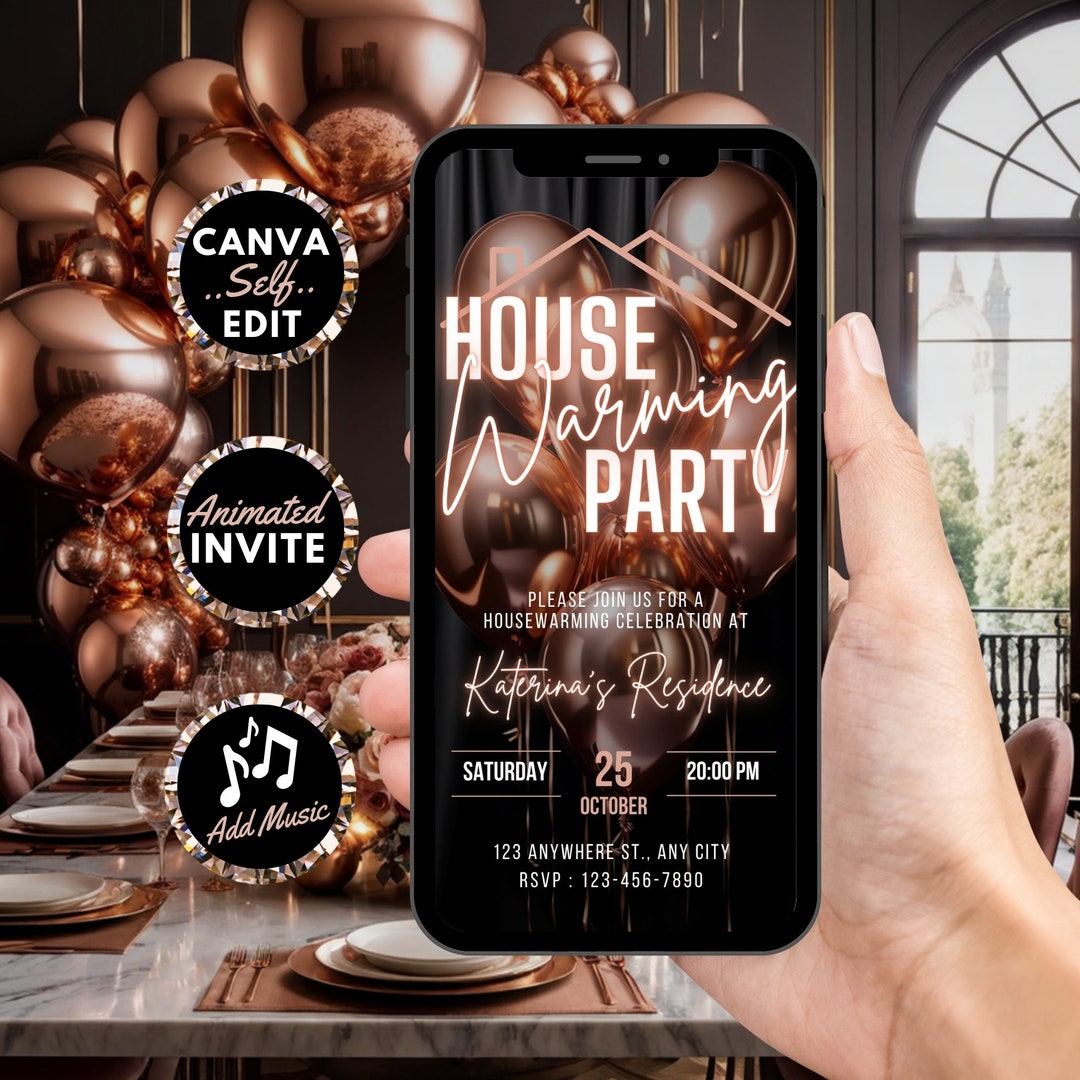 Digital Housewarming Party Invitation, Animated House Warming Invite ...