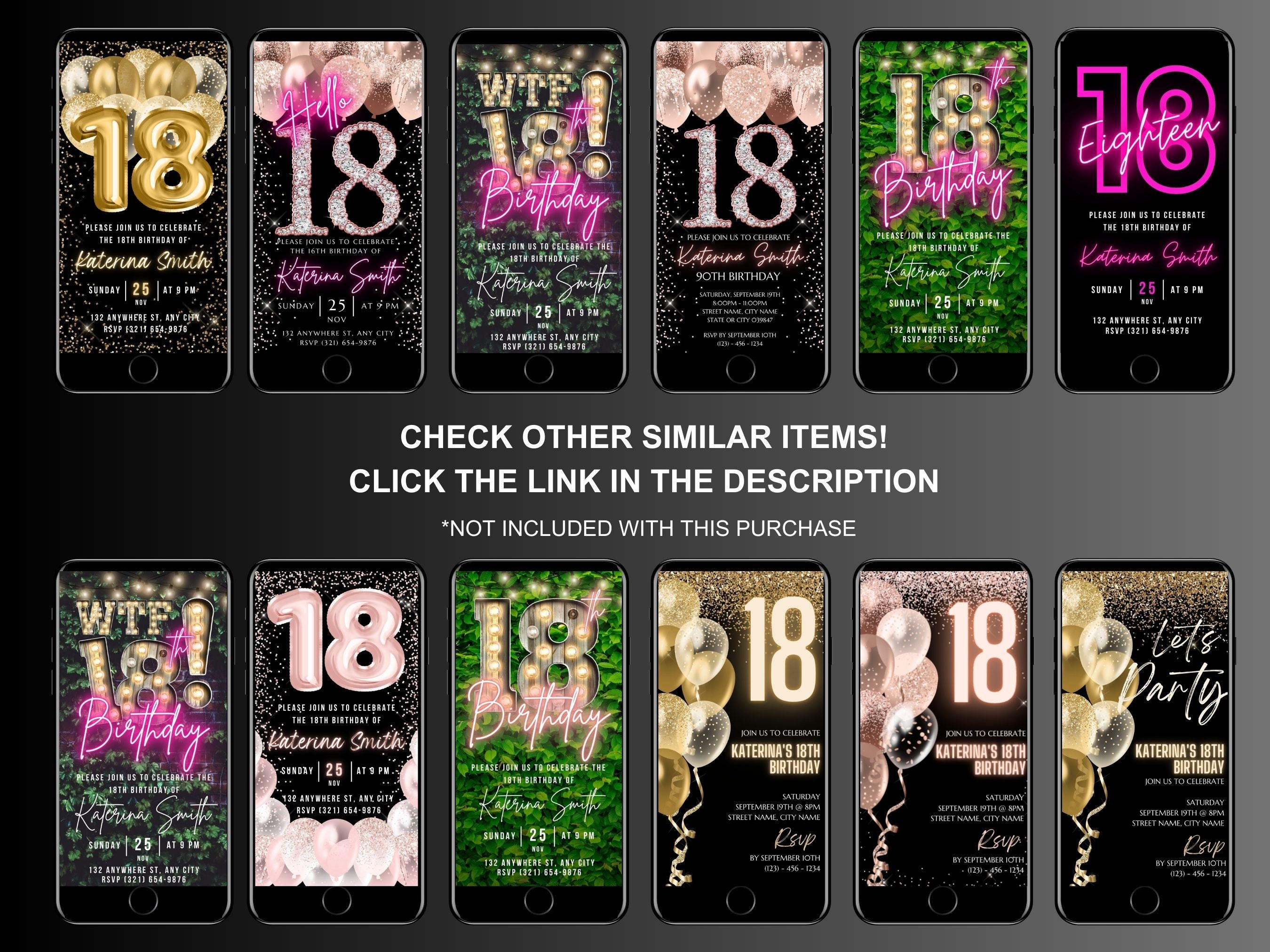 Digital 16th Birthday Party Invitation Sweet 16 Glam Ecard - Etsy
