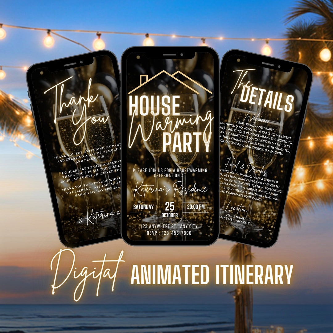 Digital Housewarming Party Invitation, Animated House Warming Invite ...