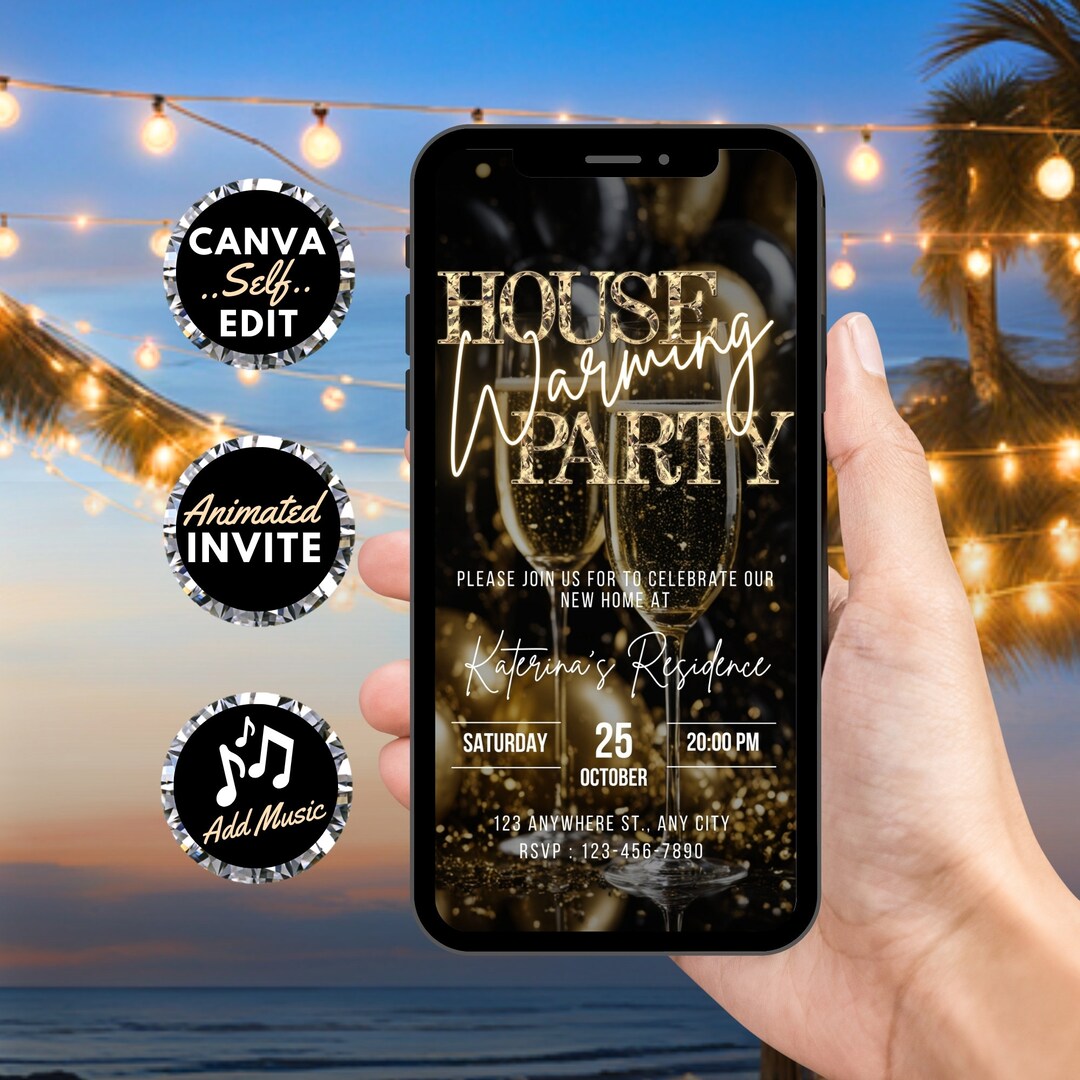 Digital Housewarming Party Invitation, Animated House Warming Diamond ...