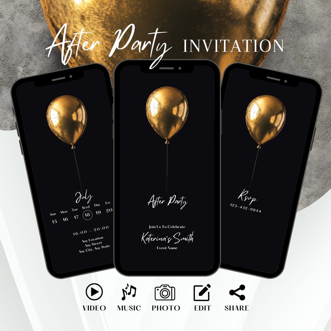 Elegant After Party Invitation, Minimalist Animated After Party Invite ...