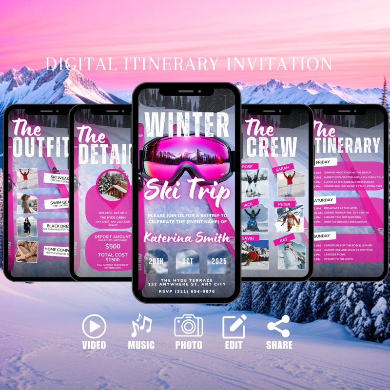 Ski Trip Pink - Etsy