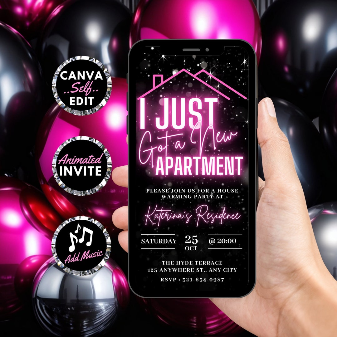 Digital Housewarming Party Invitation, Animated New Apartment House ...