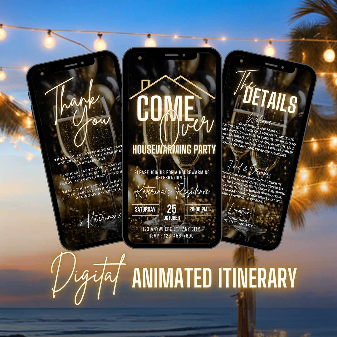 Digital Housewarming Party Invitation, Animated Come Over House Warming ...