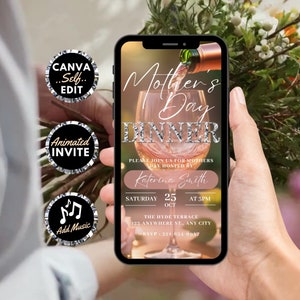 Digital Mothers Day Dinner Invitation, Animated Happy Mothers Day ...