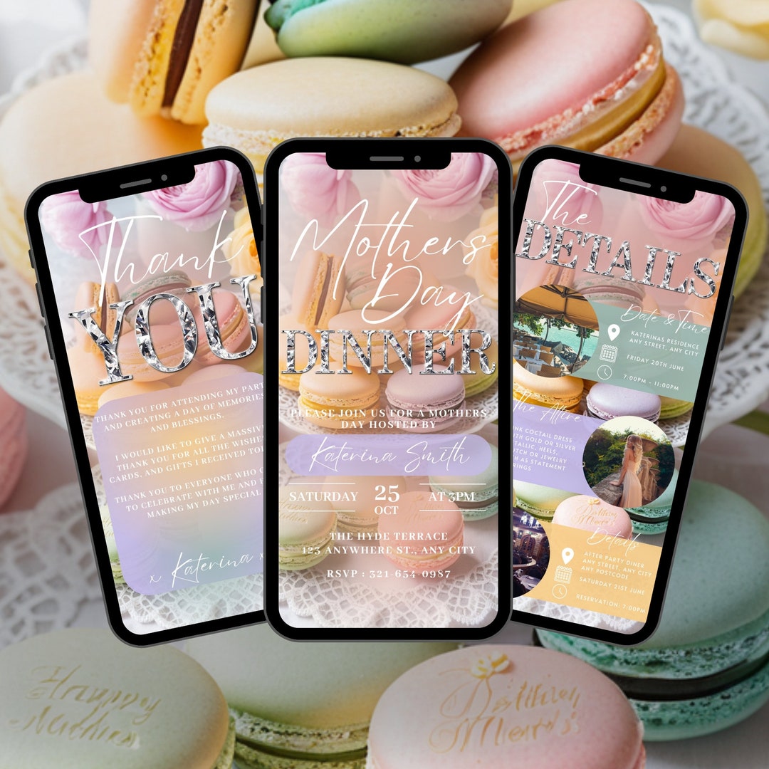 Digital Mothers Day Dinner Invitation, Animated Happy Mothers Day ...