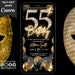 Digital 55th Birthday Invitation, Animated Fifty Fifth Black Gold ...