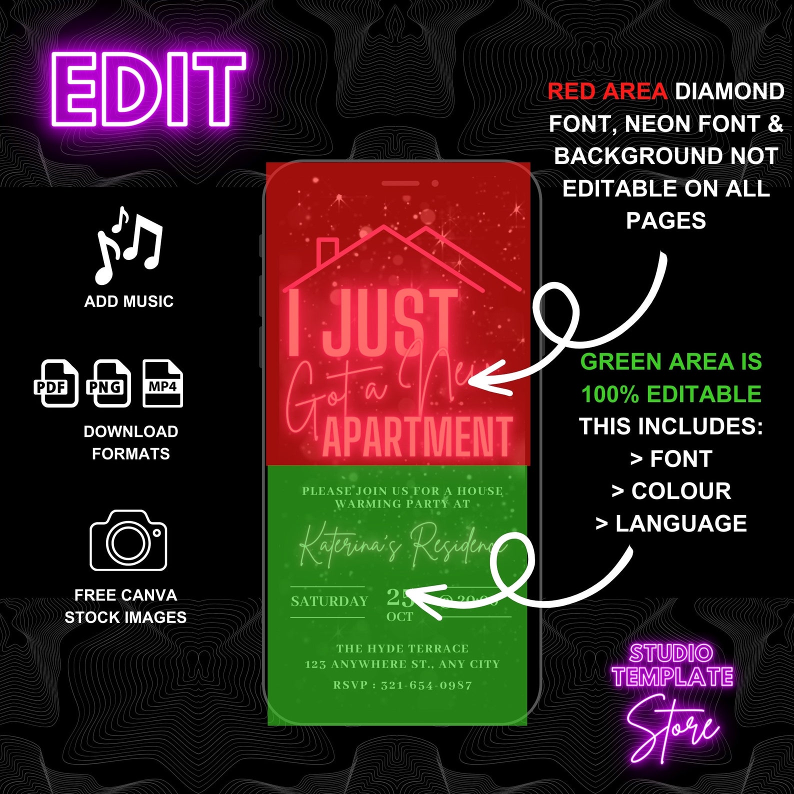 Digital Housewarming Party Invitation, Animated New Apartment House ...