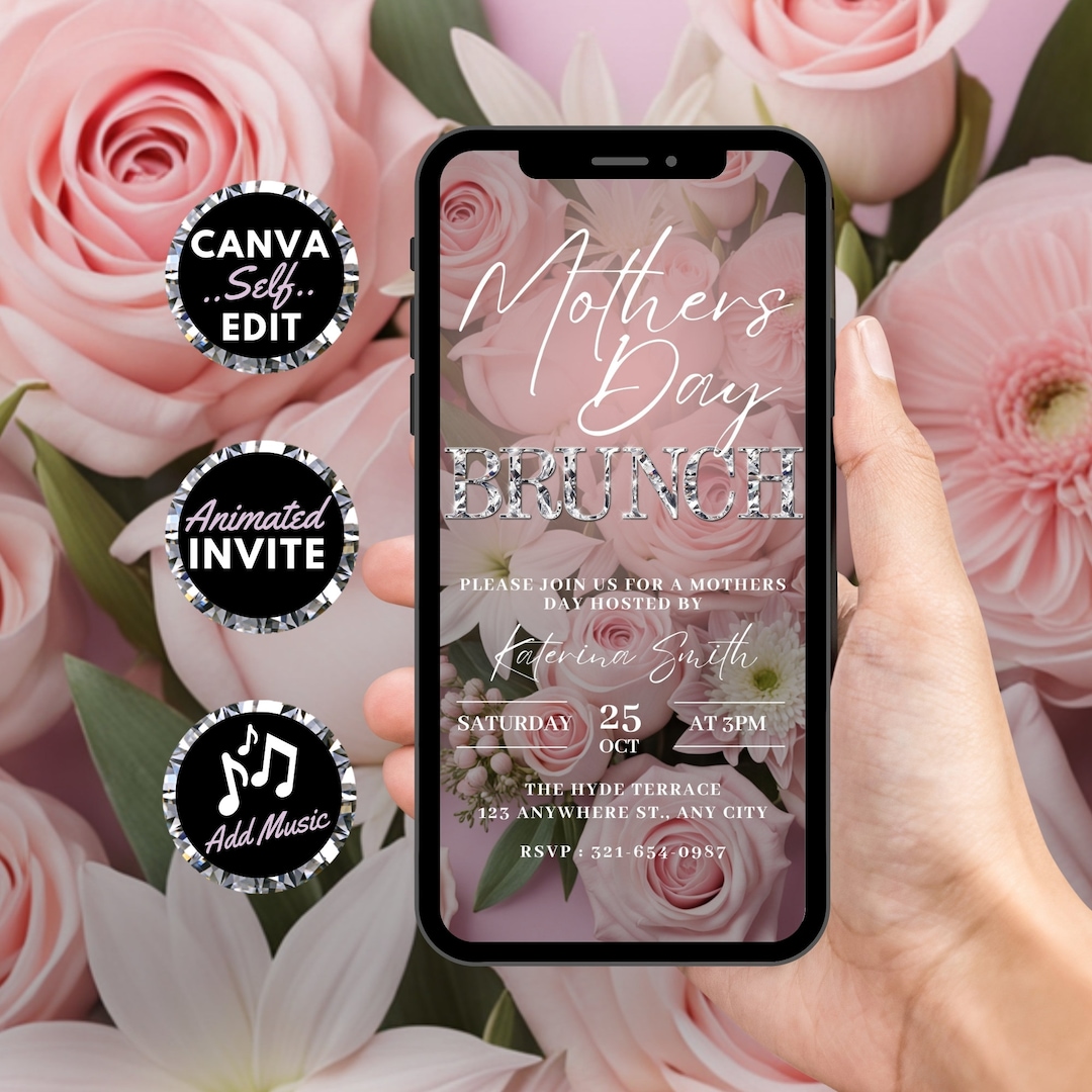 Digital Mothers Day Brunch Invitation, Animated Happy Mothers Day ...