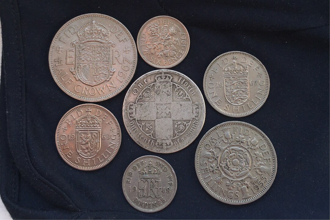 British Silver Coins *gothic Head Florin - Half Crown - Florin ...