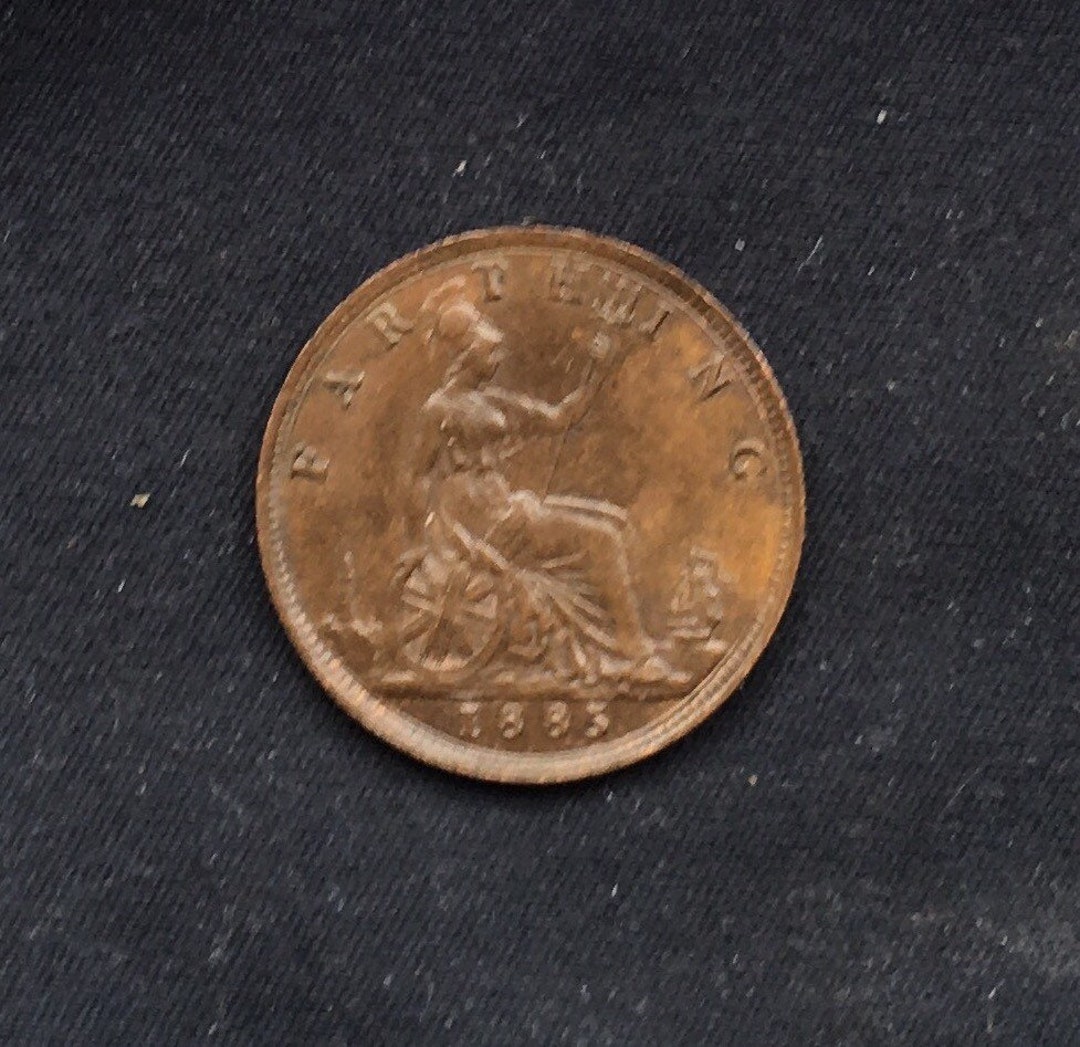 Trace Lustred Victoria *1885* UNC Farthing - Bun Head / British Coins ...