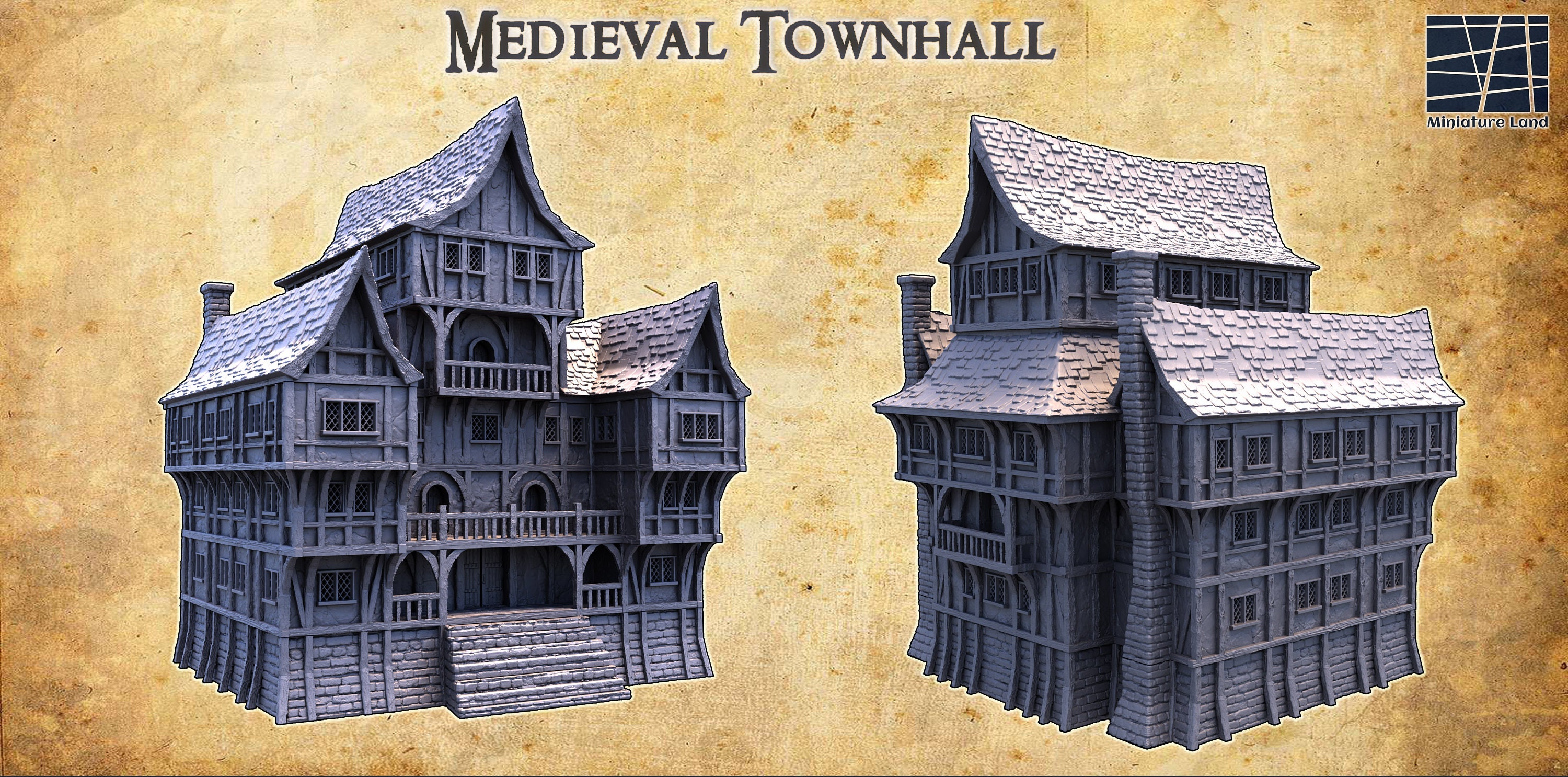 Medieval Town Hall, Massive Town Hall Building - Etsy