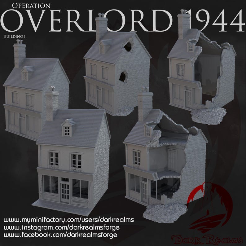 Operation Overlord: 1944 Normandy Building 1 - 28MM Tabletop Terrain ...