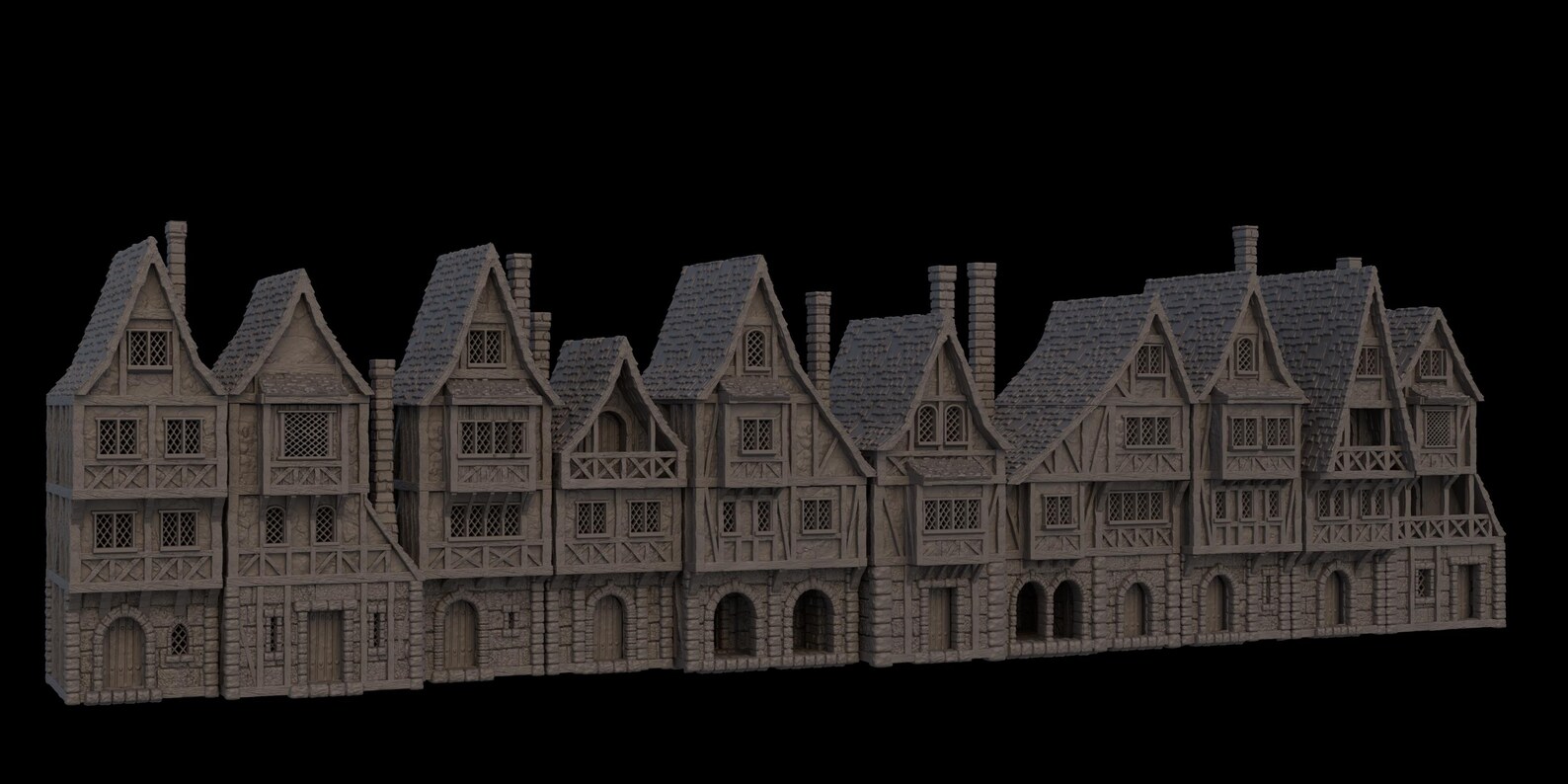Medieval Linear Houses: 14th Century Row Buildings 28MM Tabletop ...