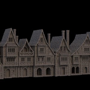 Medieval Linear Houses: 14th Century Row Buildings 28MM Tabletop ...