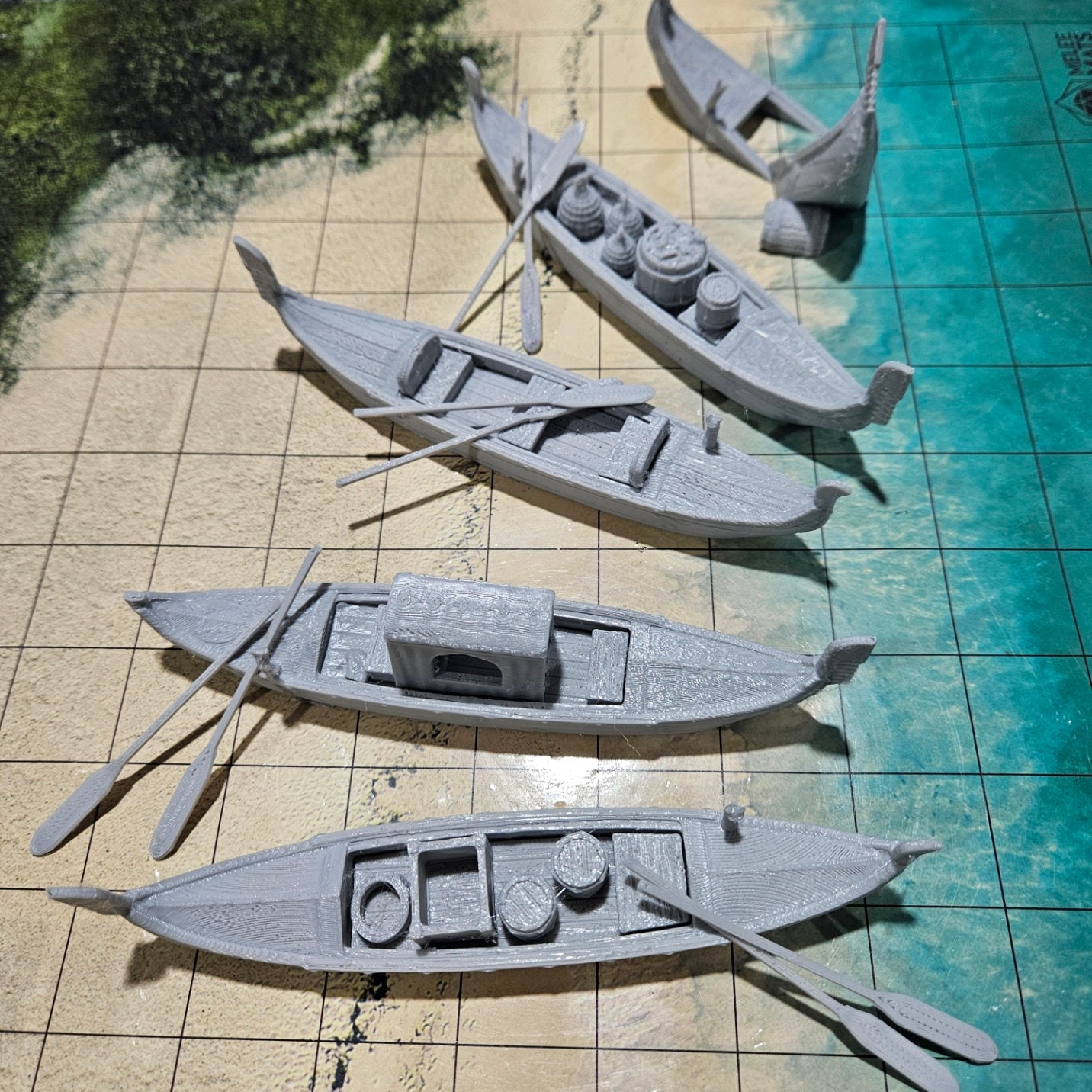 Medieval Cargo Skiff Set: 15th Century Flatwater Trade Boats Tabletop ...